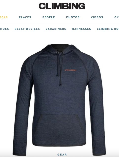 Climbing Magazine Features the Treeline Hoodie – VOORMI